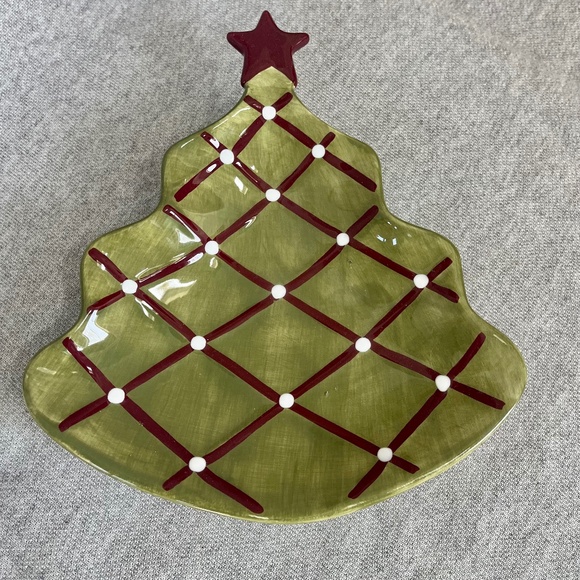 Pottery Barn | Dining | Pottery Barn Christmas Tree Plate | Poshmark